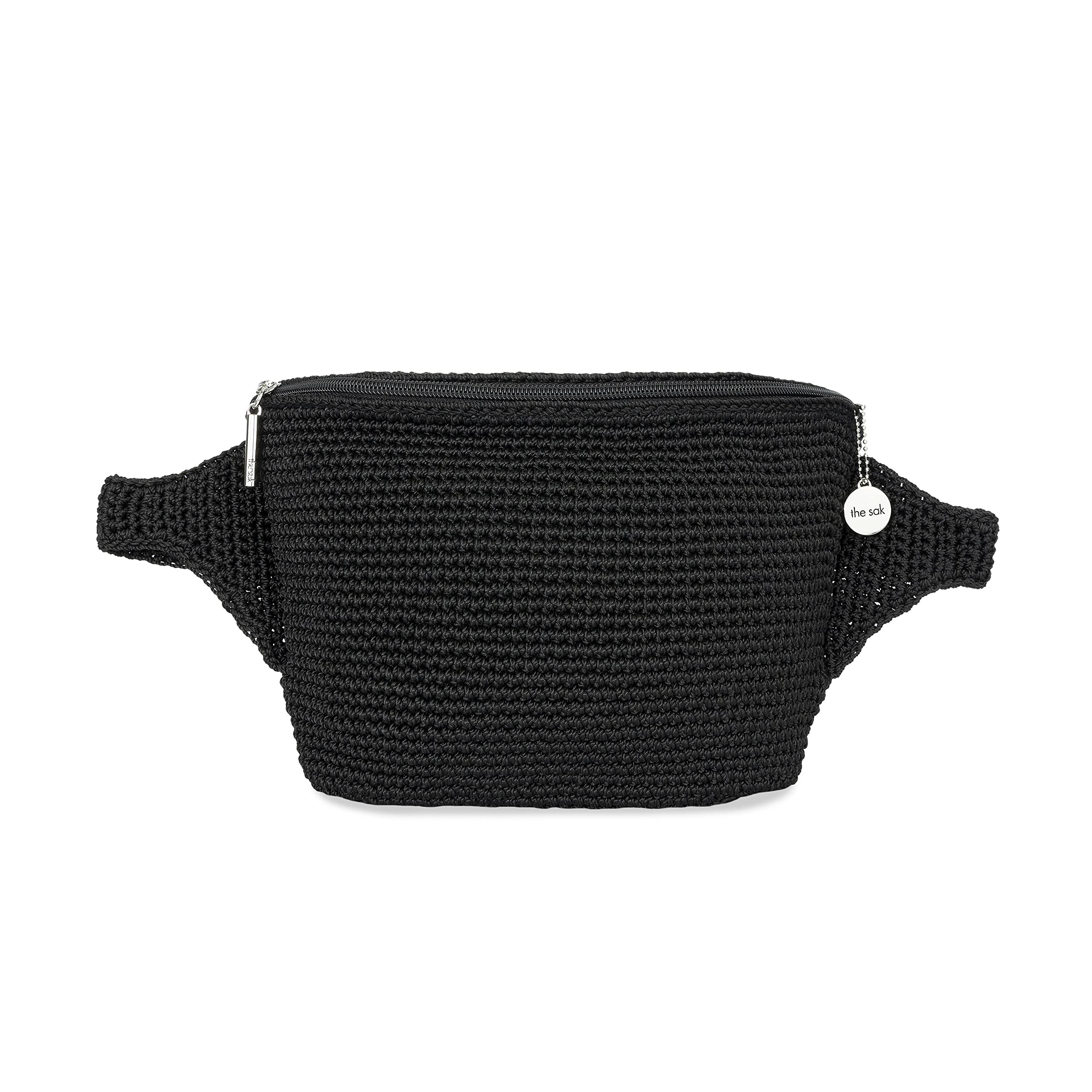 The Sak Caraway Adjustable Belt Bag in Crochet, Convertible Purse, Multi-Use Design, Black