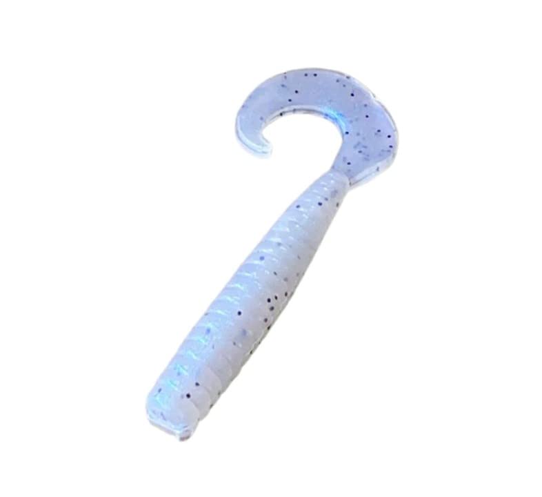 Pure Crappie Pig Tail Pro - Monkey Milk 2.5'' - 20 Pack – Curly Tail Grub Lure Perfect Soft Plastic Artificial Bait for Crappie, Walleye, Smallmouth Bass and Many Species of Fish, White, Chartreuse