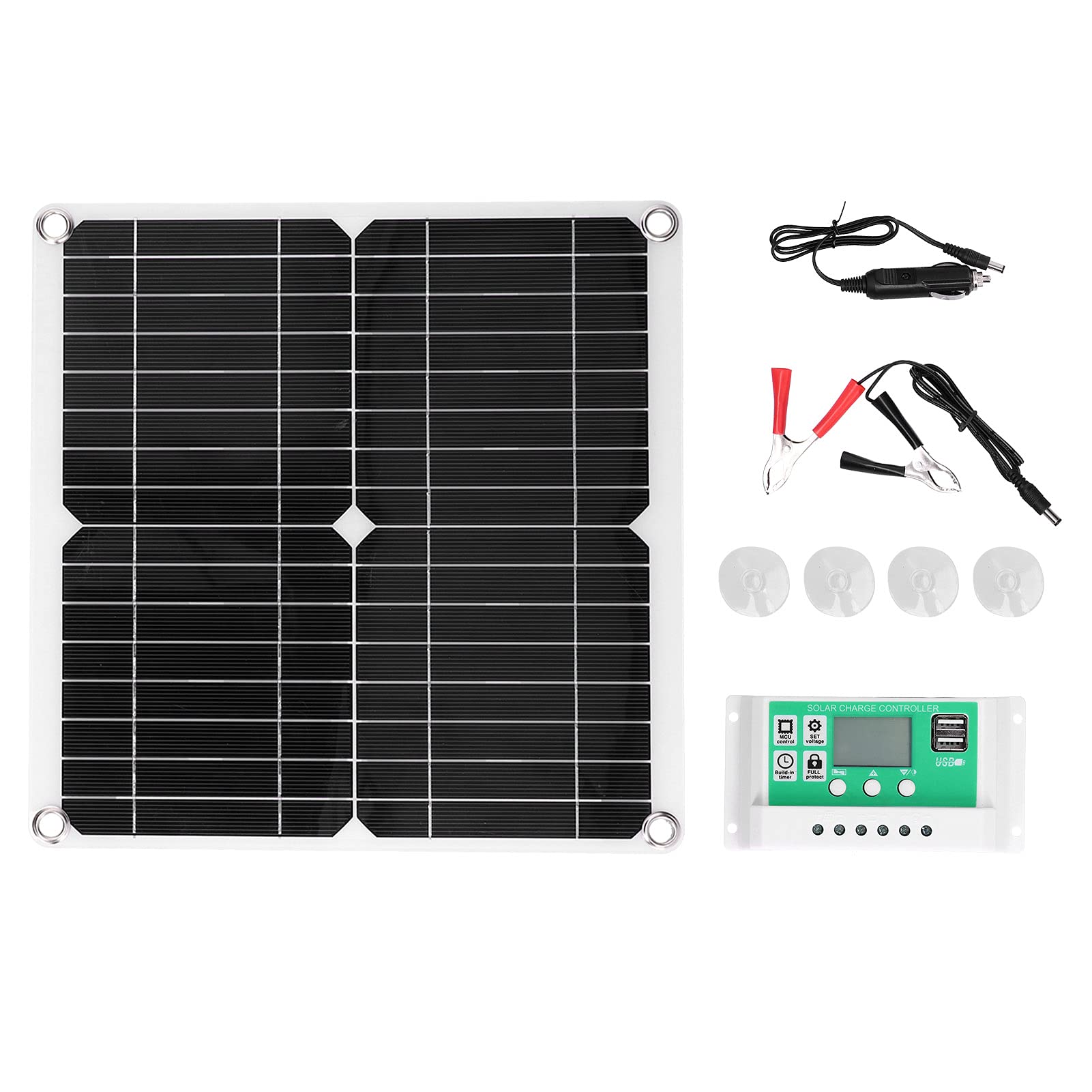 Shopping Spree Solar Panel Kit, 40W 18V 20A Solar Charge Controller Monocrystalline Silicon 280x280mm for Airplanes Satellites for Automobiles RVs Ships
