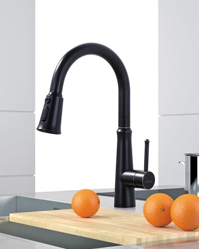 WOWOW Kitchen Faucet Head Replacement, 3 Function Pull Down Faucet Sprayer Head with 9 Adapters, Oil Rubbed Bronze Kitchen Sprayer Nozzle Compatible with Moen, Delta, Kohler Faucets