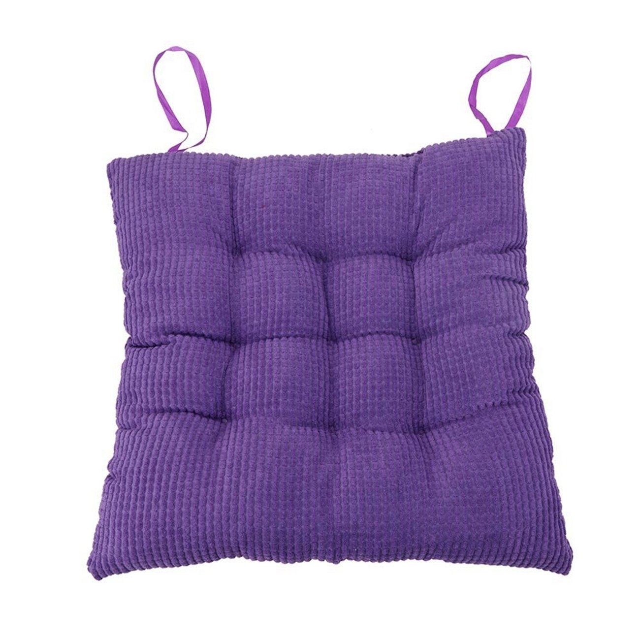 Siderit Soft Home Indoor Chair Pads and Cushions Warm Corduroy Cushions Kitchen Seat Cushions Pillows with Ties 16"x16"