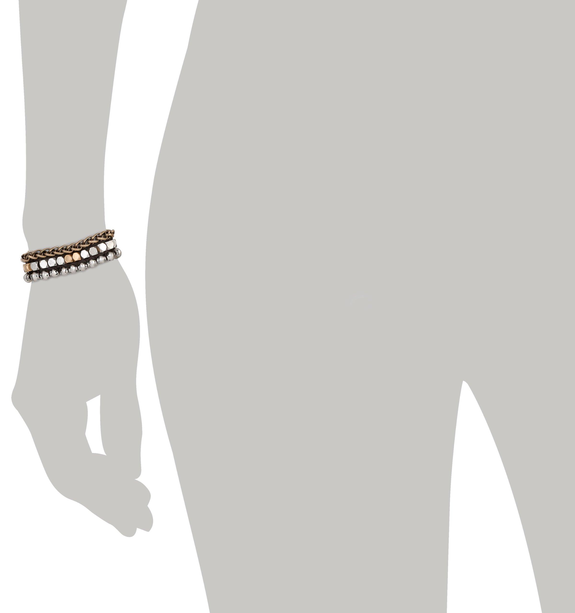 Lucky Brand "Royal Jewels" Two-Tone Mixed Two-Tone Faux Wrap Bracelet, 7"