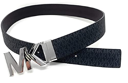 Michael Kors Womens Reversible MK Logo Belt Black/Brown Medium