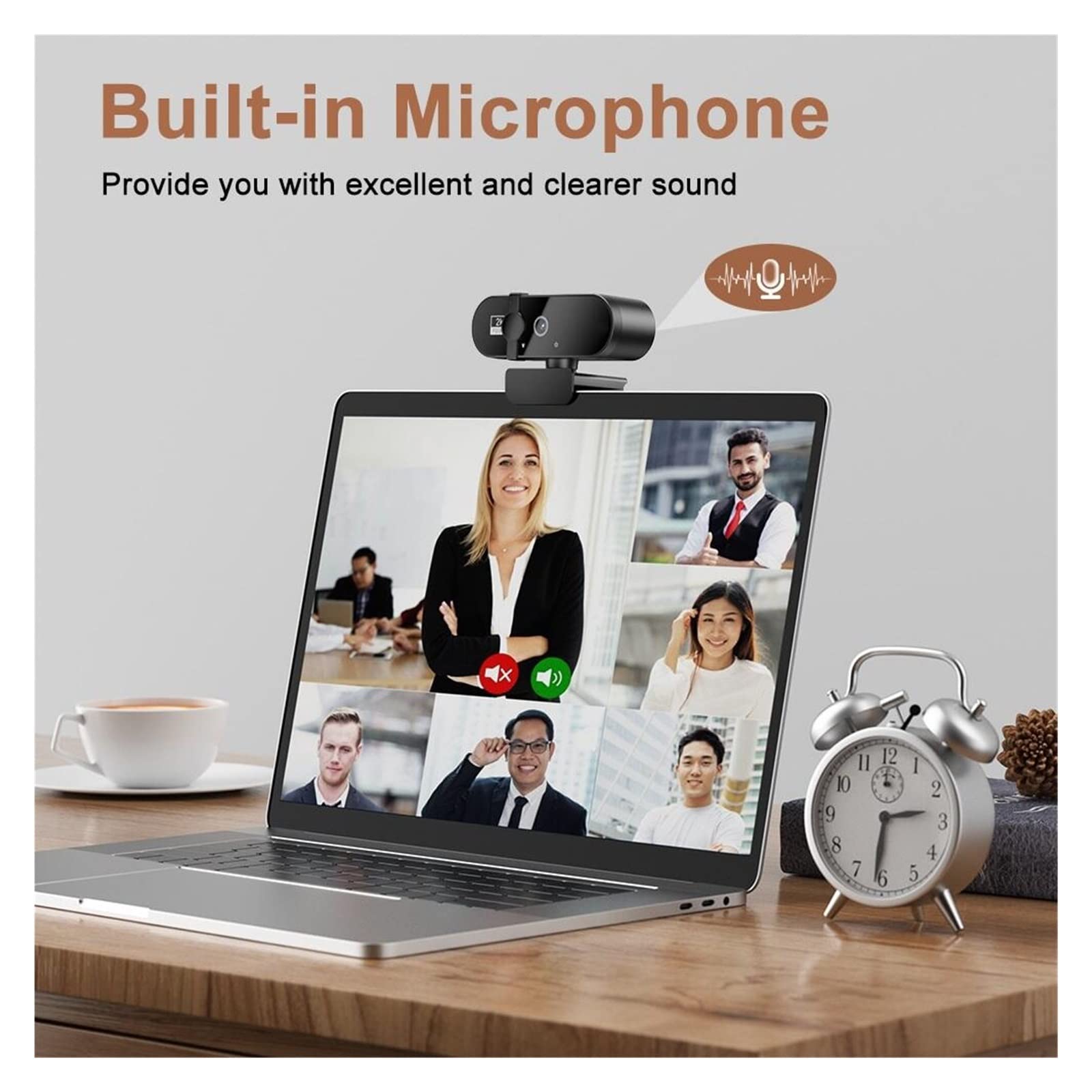 ZAUNCO Webcam Webcam 4K2K Mini Webcam Full HD Webcam with Microphone 15-30fps USB Webcam Computer Laptop Video Shooting Camera Gaming Webcam (Color : 4K, Size : X)