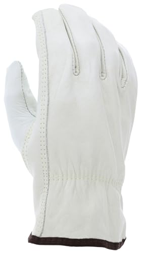 MCR Safety 32113XL Industry Grade Unlined Grain Cow Leather Driver Men's Gloves with Keystone Thumb, Cream, X-Large, 1-Pair