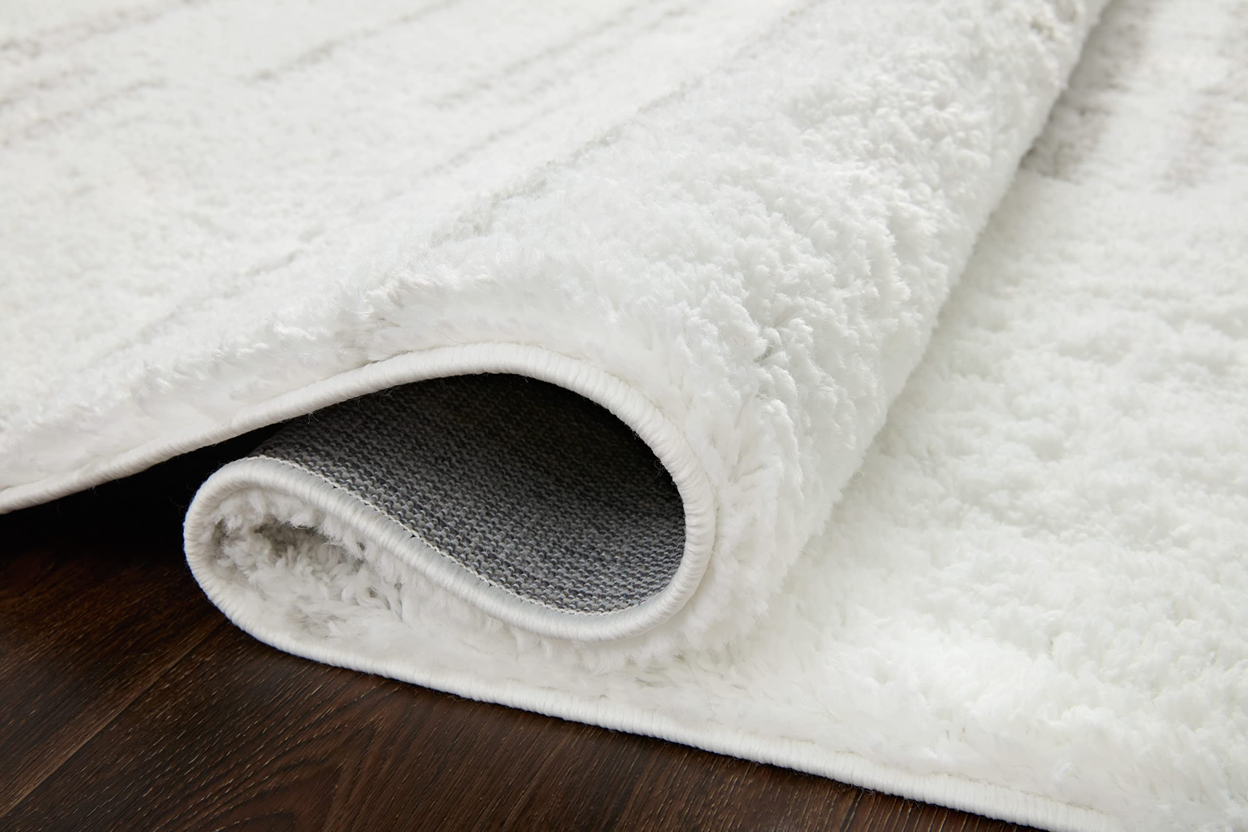 Loloi II Bliss Shag Collection BLS-02 White/Grey 9'-3" x 13' Area Rug