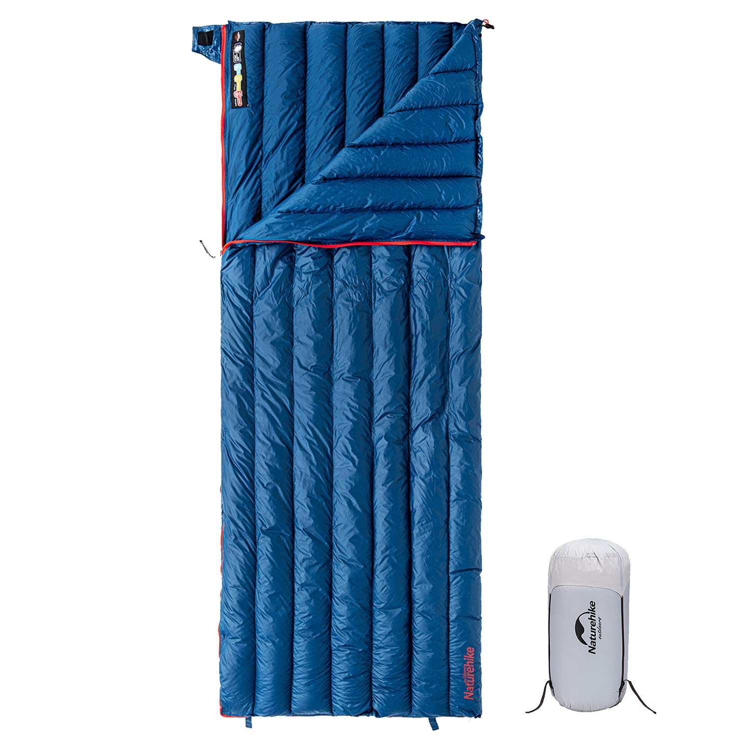 Naturehike 1.26lbs Ultralight Goose Down Sleeping Bag, 800Fill Power Compact Lightweight Envelope Sleeping Bag for Backpacking Camping Hiking, 95% Down Filling