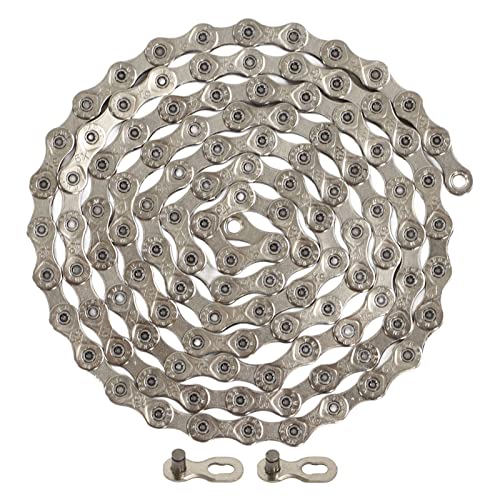 Sports Chain, Variable Speed Chain Stainless Steel Flexible 9 Speed with Buckles for Road Cycling