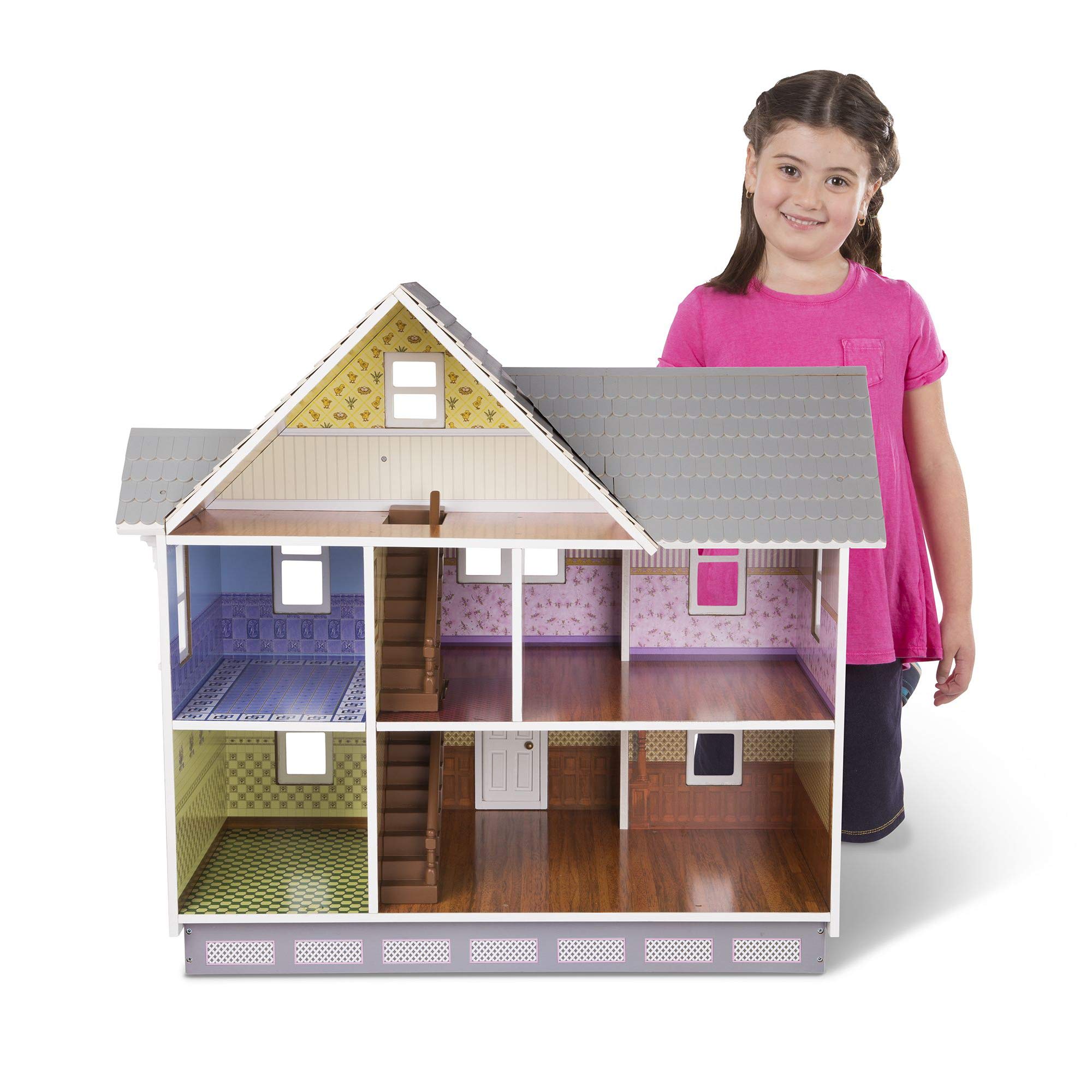 Melissa & Doug Classic Heirloom Victorian Wooden Dollhouse [White]