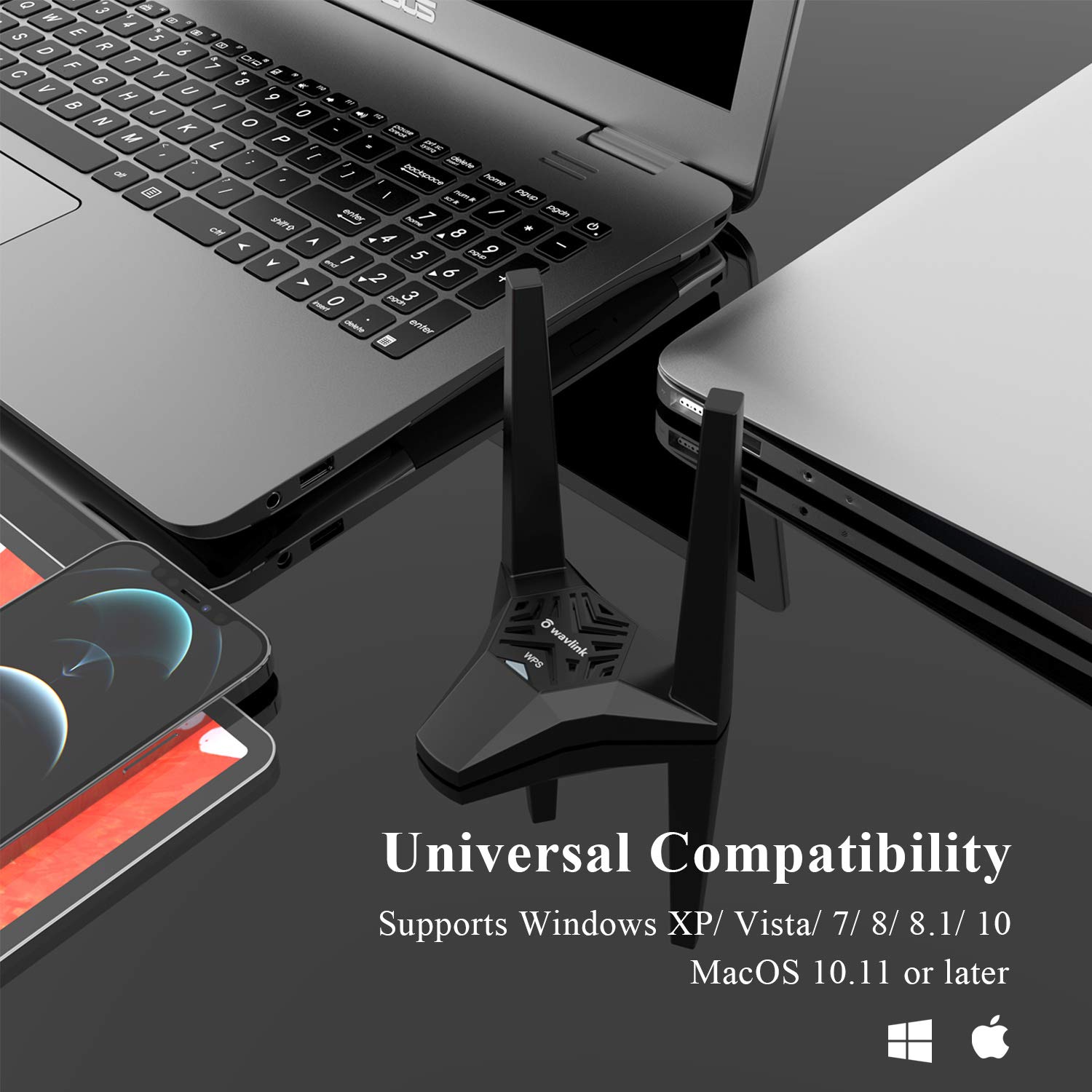 WAVLINK AX3000 PCIe WiFi Adapter, Next-Gen WiFi 6E Tri-Band with Bluetooth 5.2, Up to 3000Mbps with 6GHz, MU-MIMO, OFDMA, Ultra-Low Latency for Desktop PC, Supports Windows 11, 10 (64bit)