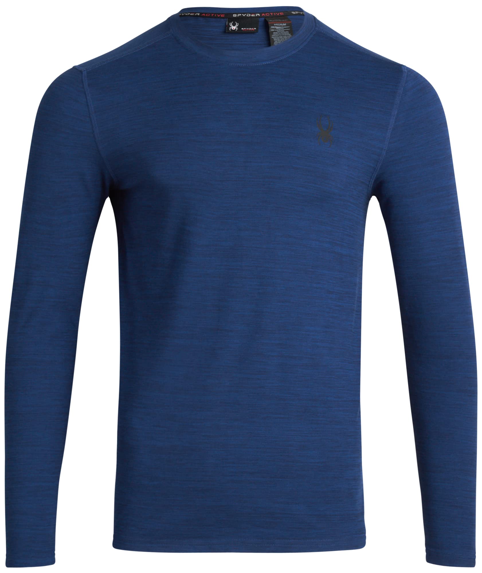Spyder Men's Athletic T-Shirt - 2 Pack Dry-Fit Long Sleeve Active Performance Sports Tee (S-XL), Size M, Charcoal/Navy