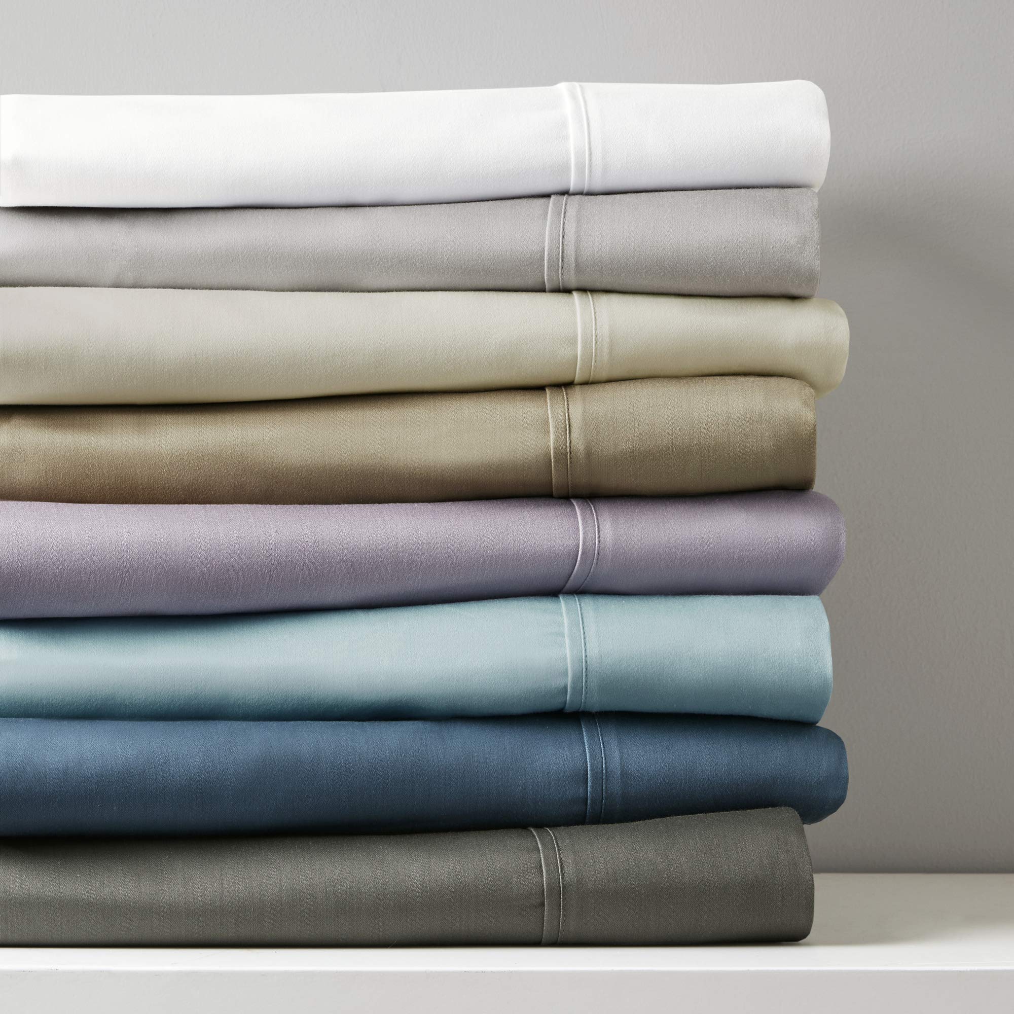 Madison Park 800 Thread Count Luxurious Wrinkle Free Breathable Cotton Rich Sateen 6 Piece Sheet Set, King Size, Ivory
