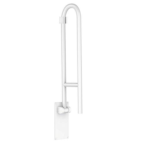 Moen R8960FDW Bathroom Safety 30-Inch Flip-Up Screw-In Bath Safety Screw-In Bathroom Grab Bar, Glacier White