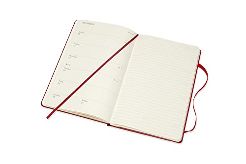 Moleskine Classic 12 Month 2022 Weekly Planner, Hard Cover, Large (5" x 8.25"), Scarlet Red