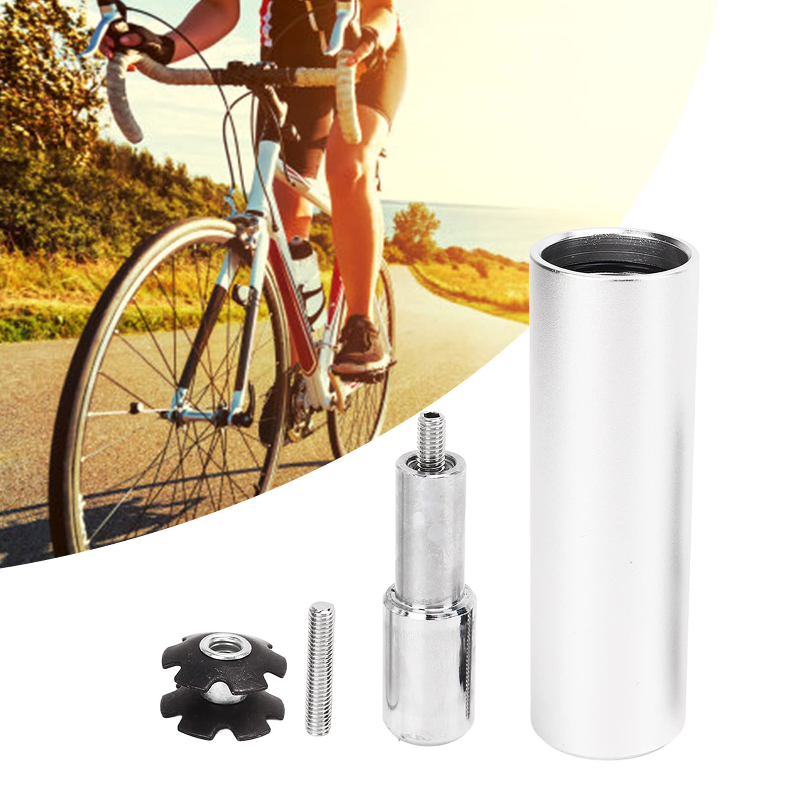 SPYMINNPOO Bike Fork Star Nut Setting Installer Set, Road Bike Front Fork Star Nut Setting Installer Steel Headset Star Nut Install Tool with Sleeve and Screw