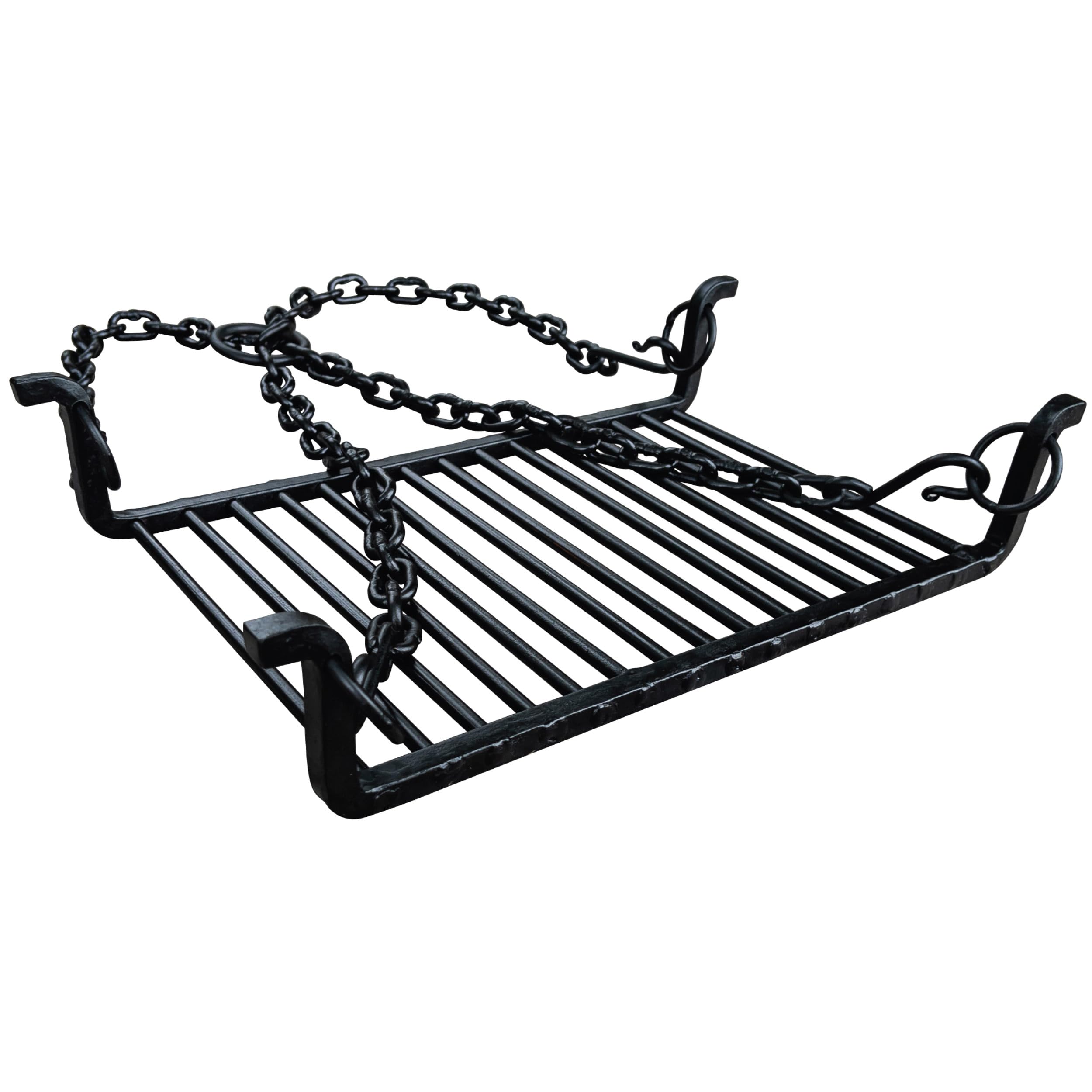 Medieval Style Hand Forged Camping Outdoor Iron Grill 9.5" x 13.5" Cooking Area