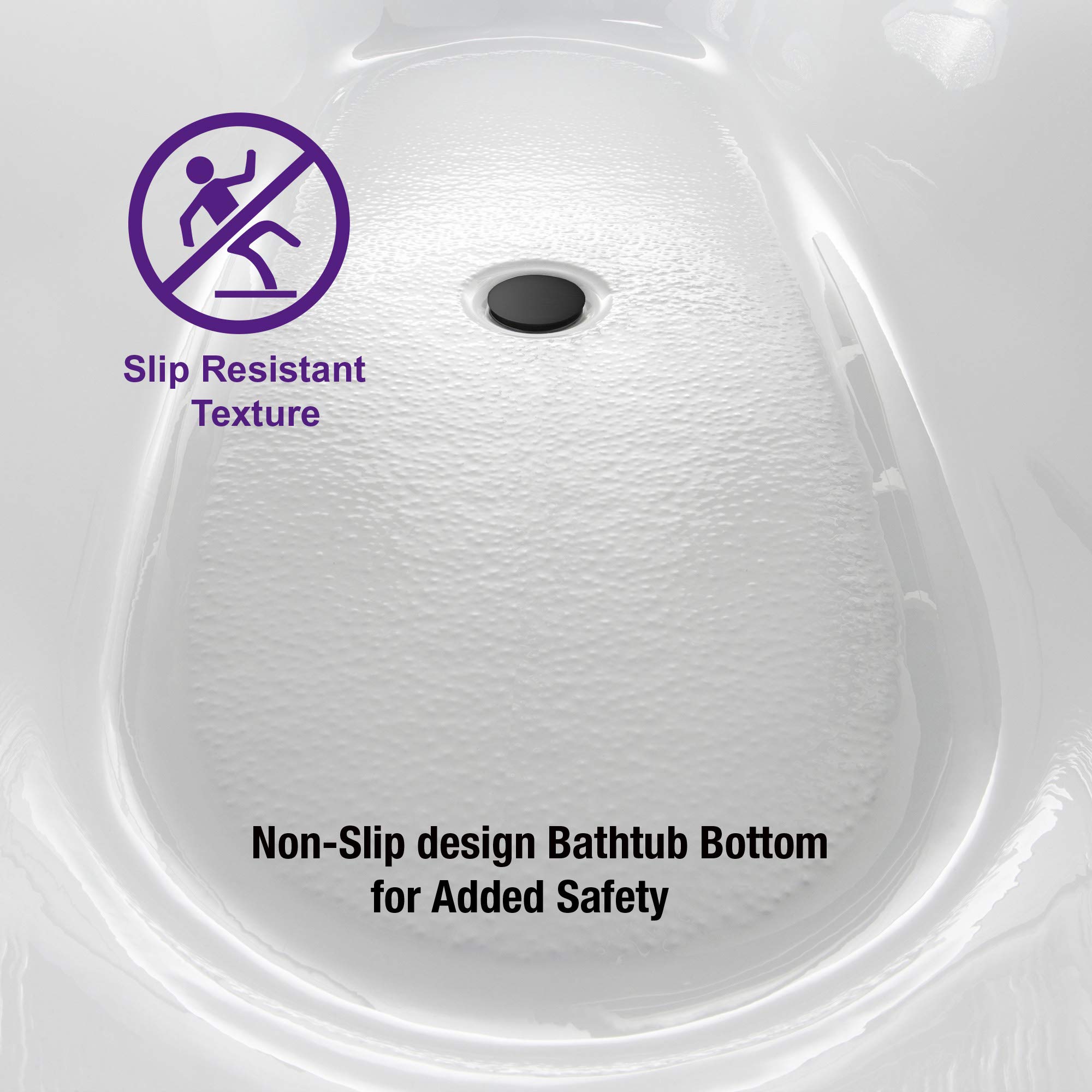 WOODBRIDGE 67" Acrylic Freestanding Bathtub Contemporary Soaking White Tub with Matte Black Overflow and Drain,B0013-MB