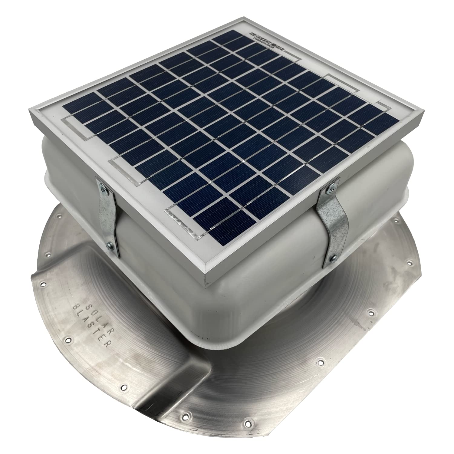 Solar Mega RoofBlaster for Conex Containers with 6.5" ribs (White) | Solar Roof Vent | Solar Roof Fan | Exhaust Fan