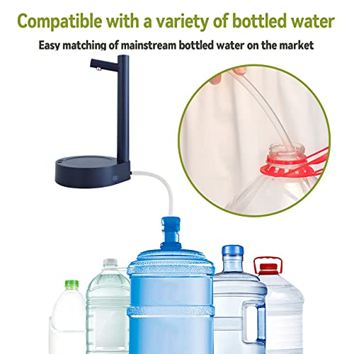 Mlijzard Desktop Water Bottle Dispenser,Automatic Water Jug Dispenser for 5 Gallon &Universal Bottles with 7 Level Quantitative USB Charging&Coaster,Suitable for Home/Office/Outdoor/Camping