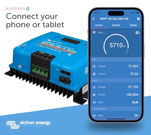Victron Energy SmartSolar MPPT TR VE.Can 250V 100 amp 12/24/36/48-Volt Solar Charge Controller (Bluetooth)