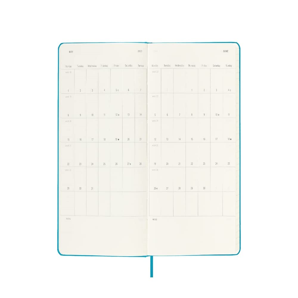Moleskine Classic 18 Month 2022-2023 Daily Planner, Hard Cover, Large (5" x 8.25"), Manganese Blue