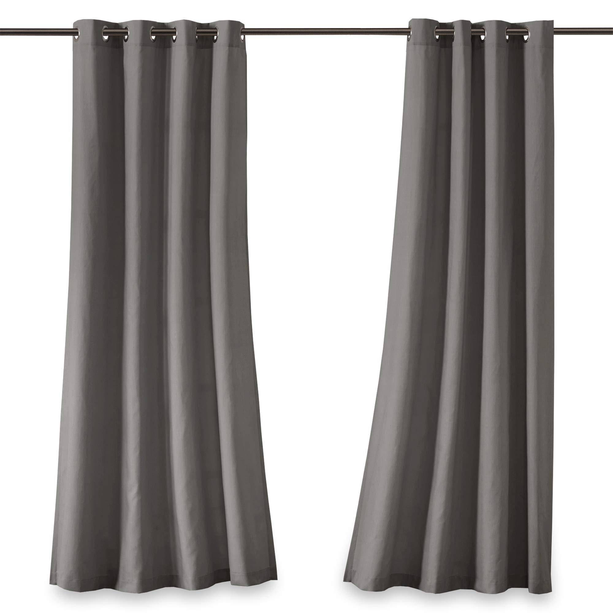 Madison Park Pacifica Solid 3M Scotchgard Outdoor Curtain Door Treatment Panel for Patio Porch or Balcony, 54 in x 108 in, Navy