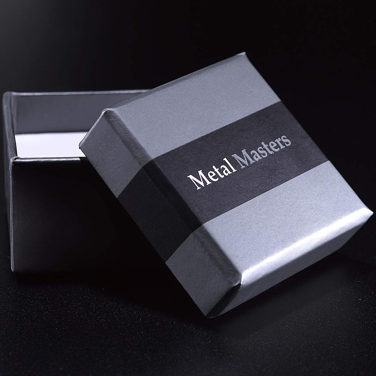 Metal Masters Titanium Men's Wedding Band Engagement Ring with 9 large Princess Cut Cubic Zirconia Size 8