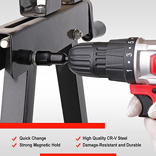 SENNMONN 16-Piece Magnetic Hex Nut Driver Set, Quick-Change 1/4" Hex Shank, Metric and SAE, Cr-V Steel, Nut Driver Set for Impact Drill