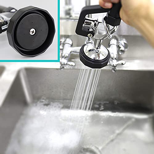 YooGyy Commercial Wall Mount Kitchen Sink Faucet Pre-Rinse Device 26" Height 4'' to 8'' Center with Spring Pull Down Sprayer and 10" Add-on Spout,Brass Constructed Polished Chrome