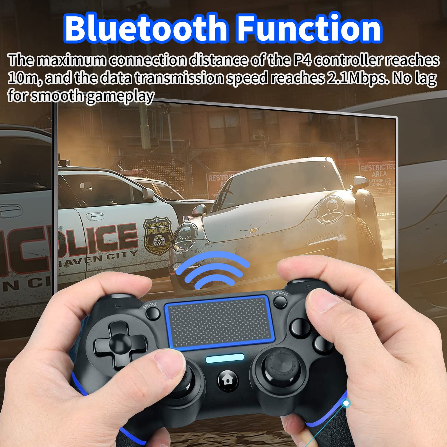 Replacement for PS4 Controller, Remote Joystick Wireless Controller for Ps4/Pro/PS3/Slim/PC, Touch Panel Gamepad with Dual Vibration and Audio Function