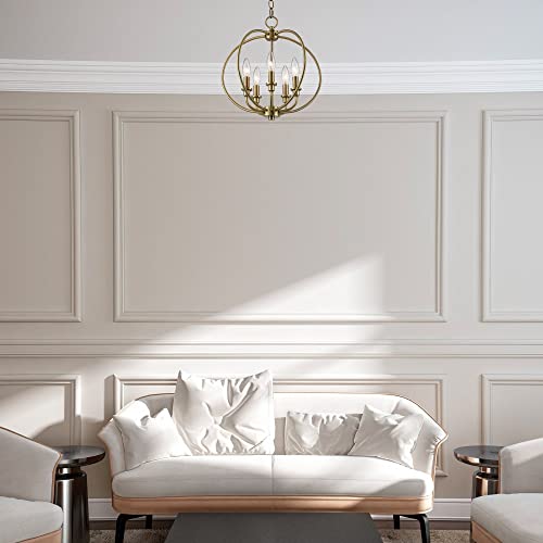 Livex Lighting 4665-07 Milania 5-Light Convertible Hanging Lantern/Ceiling Mount, Bronze