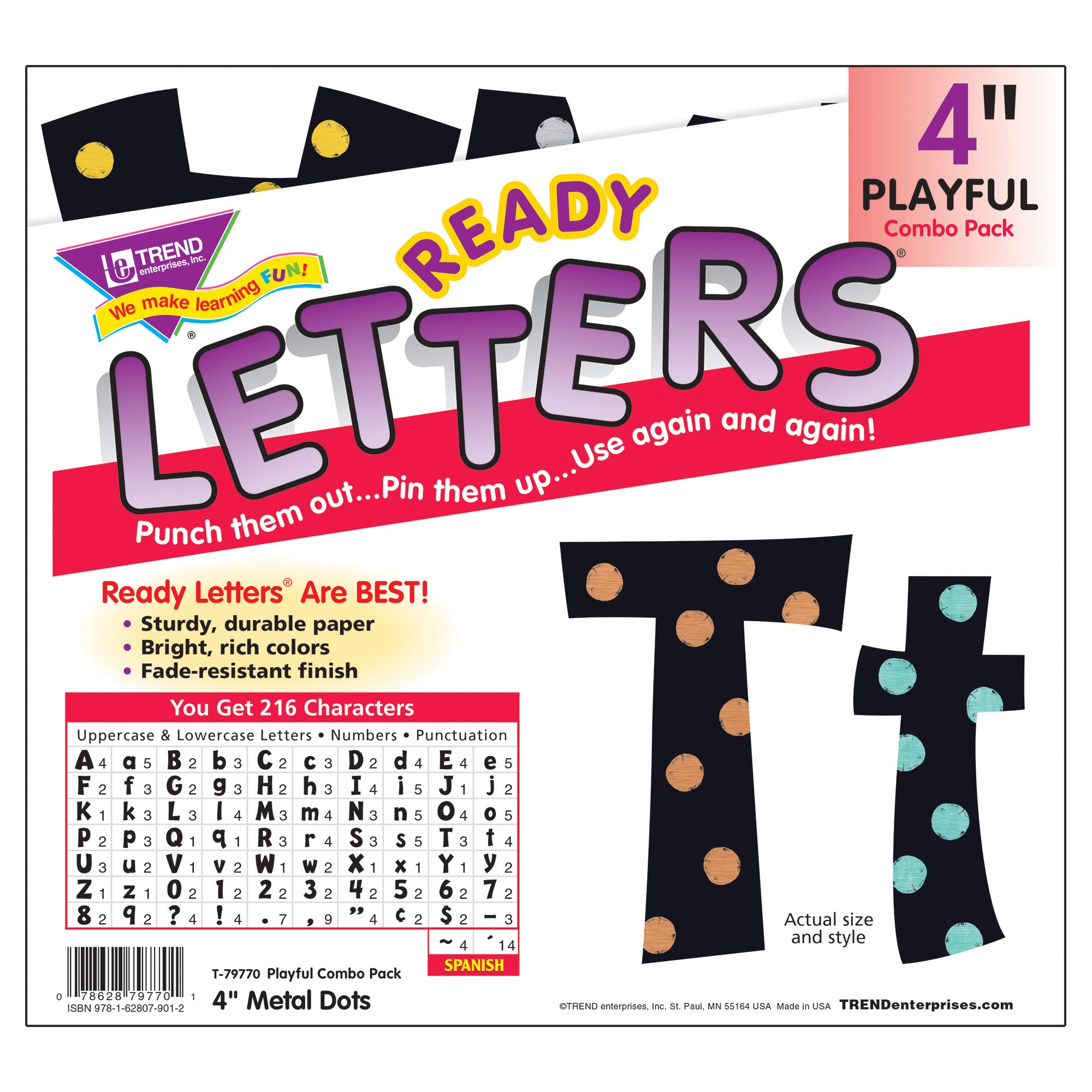 Metal Dots 4" Playful Combo Ready LettersĀ®