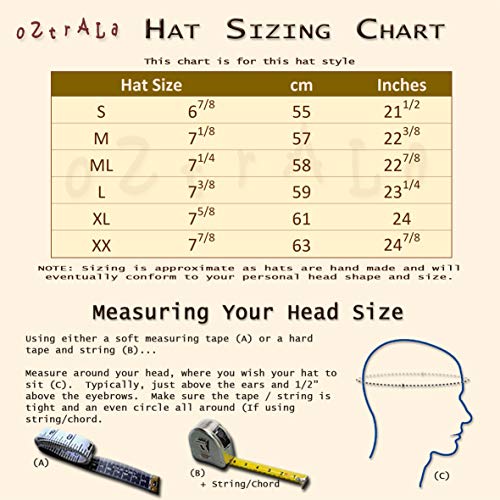 Oztrala Hat Oilskin Canvas Australian Outback Leather Mens Black Cowboy Bucket HCKS HCKB US (Solid Brown, S)