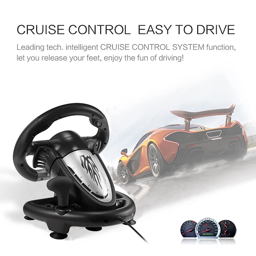 PXN V3IIBK PC Racing Wheel Game Steering Wheel, Used - Like New Driving Wheel Volante PC 180 Degree Racing with Pedal for Windows PC, PS3, PS4(black02)