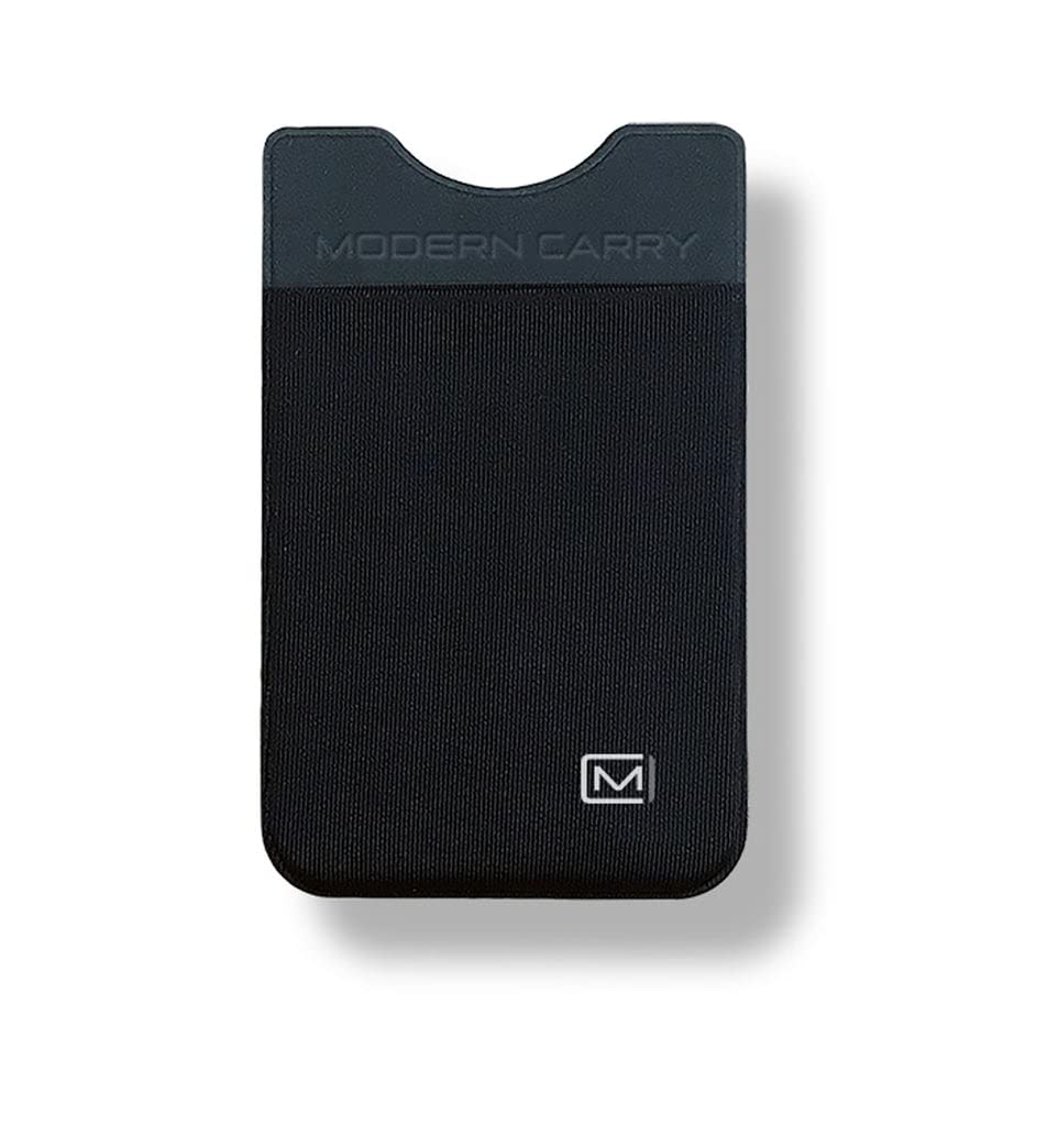 Modern Carry Elastic Minimal Card Holder, Minimalist Wallet for Men & Women, Credit Card & Business Card Holder, Slim Credit Card Wallet - Ultra Thin w/ 2 Card Slots (Black)
