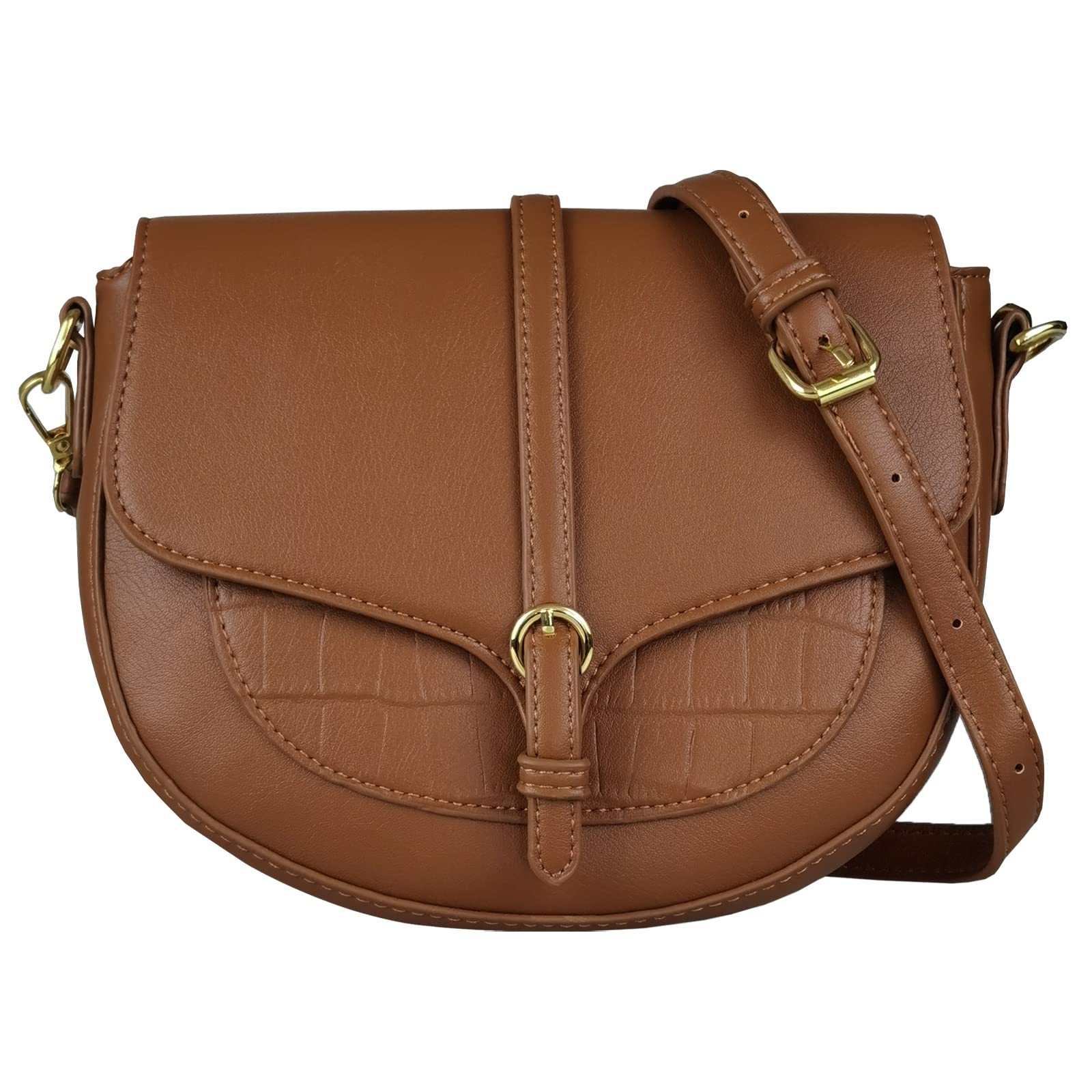 Yasuitzen Crossbody Bags for Women Shoulder Purses for Women with Two Detachable Straps,02-Brown
