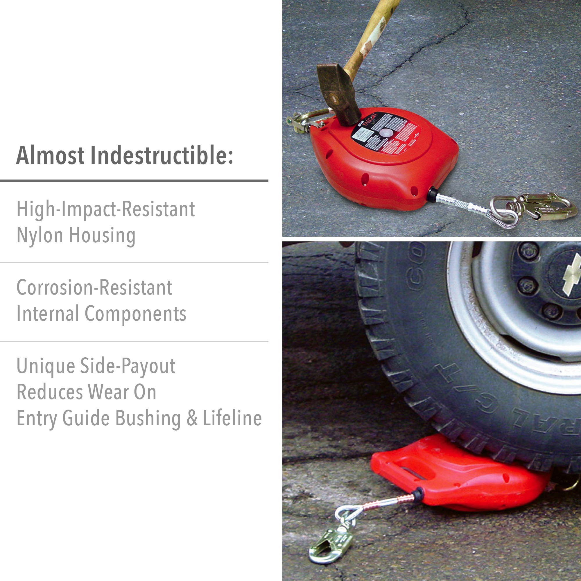 Miller by Honeywell Falcon 20-Foot Self-Retracting Web Lifeline with Swivel/Carabiner & Snap Hook (MP20P-Z7/20FT)