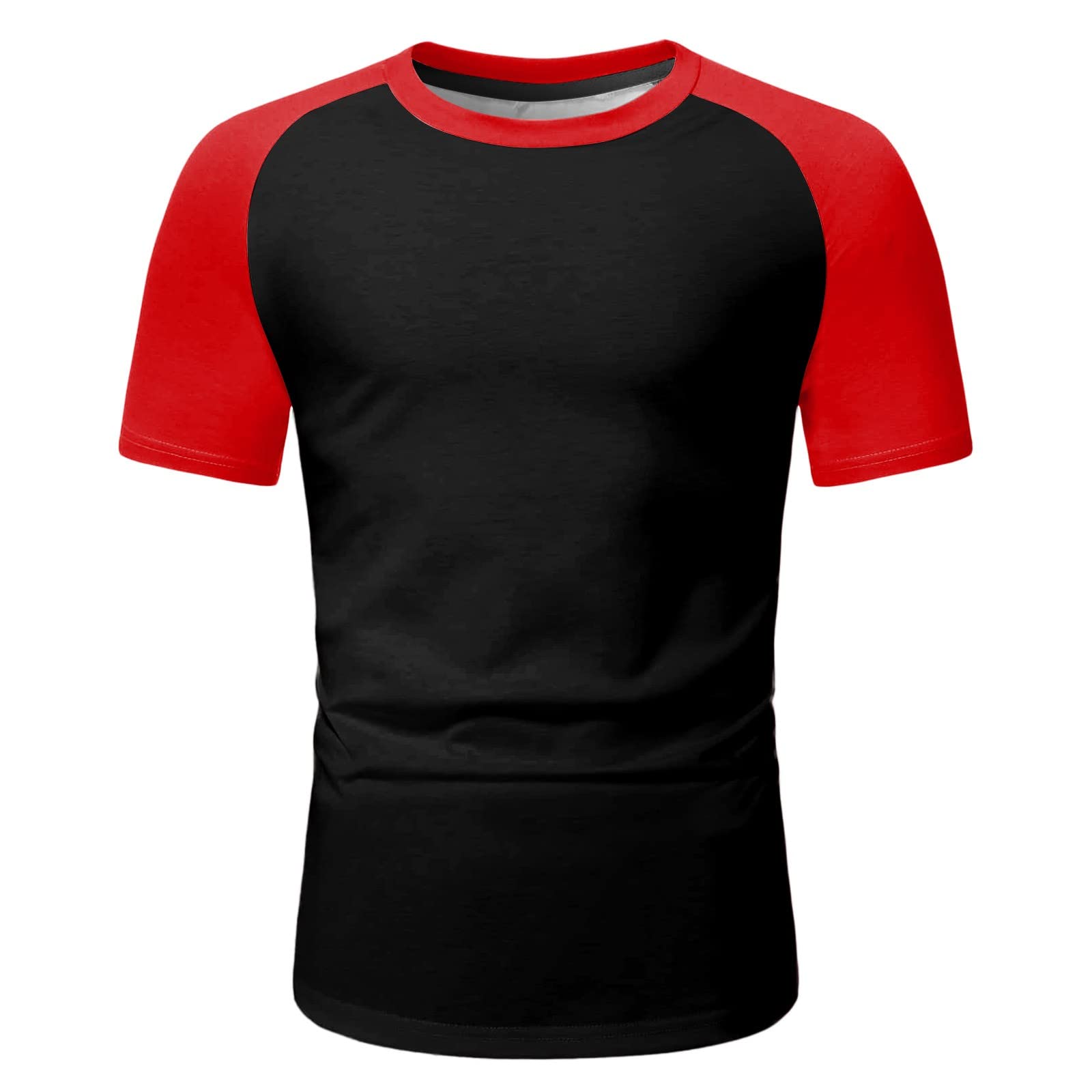queshizhe Mens Relaxed Fit Short Sleeve T Shirt Brown Fitted Shirts Men (Hot Pink, M)