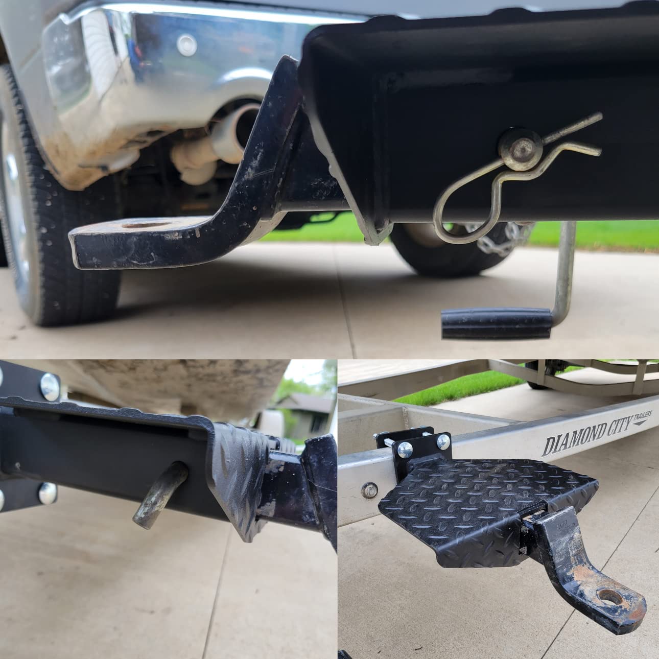 Premium U.S.A. Steel Boat Trailer Step - F&F Steel Design - Fits 2" x 4" Trailer Frames β Professional Powder Coated Boat Trailer Step β Textured Black β Boat Accessibility Step