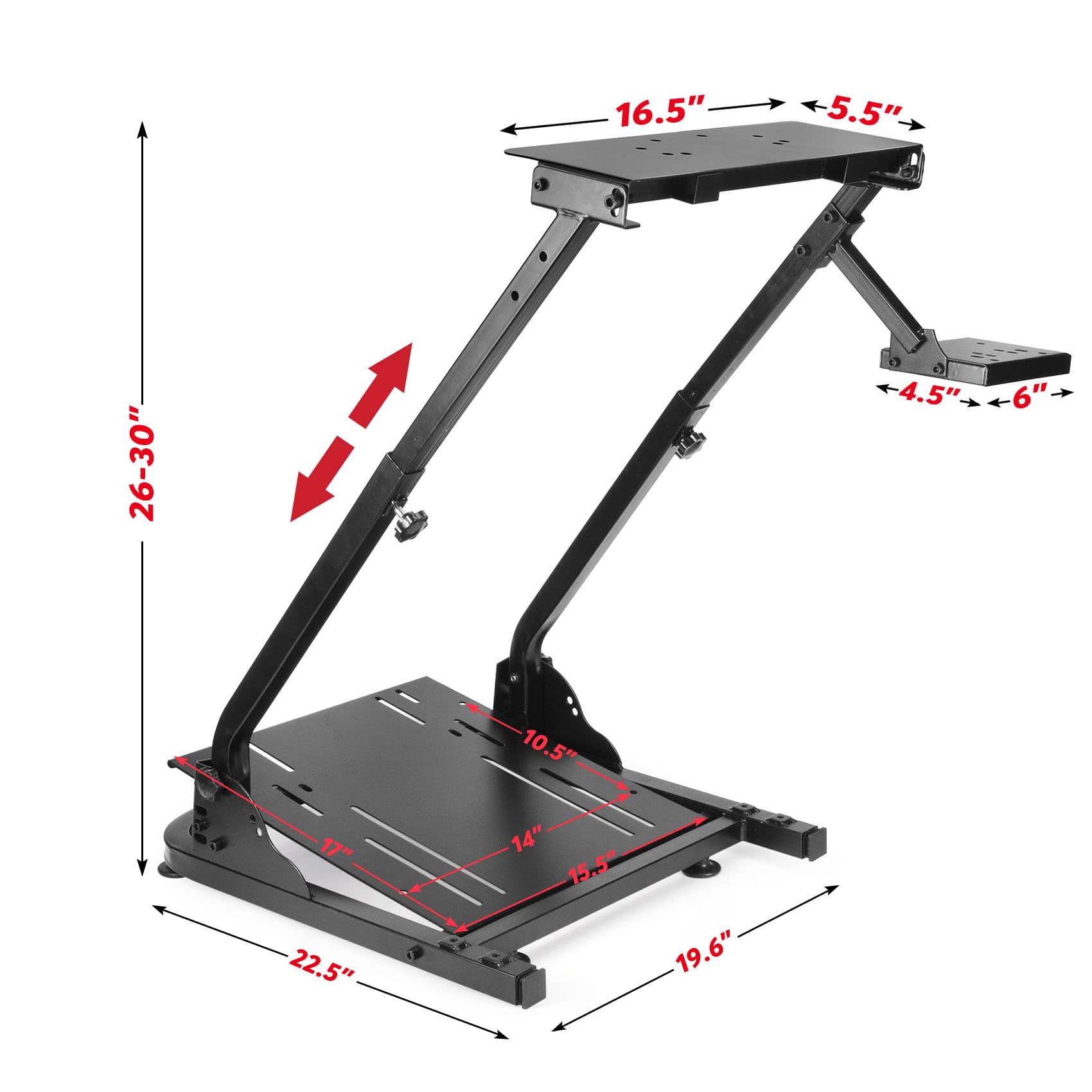 PNKKODW Steering Wheel Stand, Racing Wheel Stand Height and Angle Adjustable Racing Simulator for Logitech G25, G27, G29 Wheel and Pedals Not Included