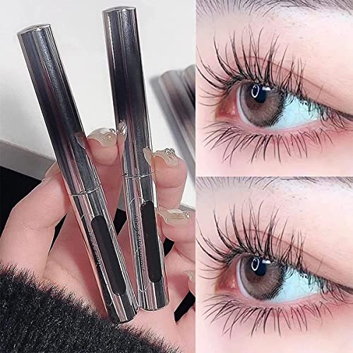 Metal Mascara Wand, Bristle Less Metal Mascara, Waterproof and Non-Smudged, Long-Lasting (Brown)