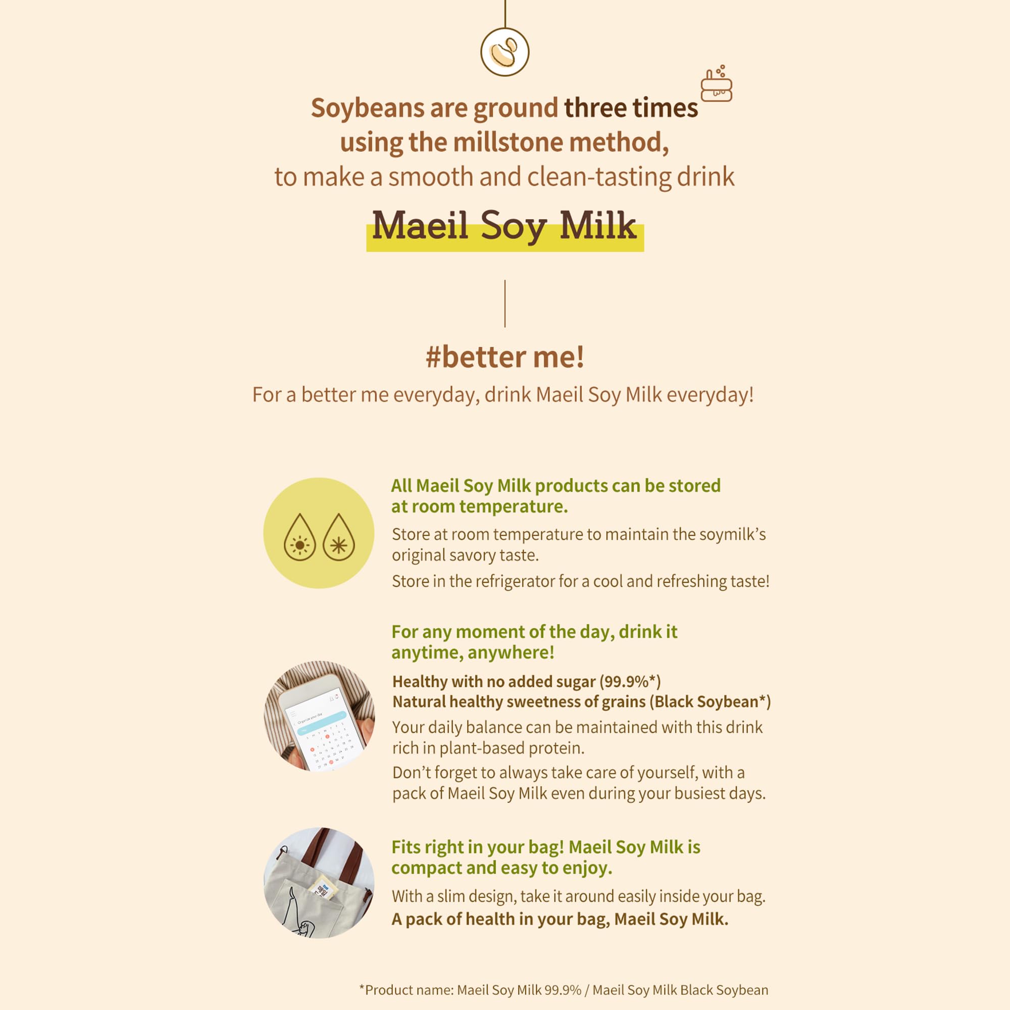 Maeil Soy Milk Original | 6.4FL OZ (190mL) / Unit | 6.6g Plant-Based Protein | 6.2 Dietary Fiber| Dairy Free | 5 Grain | Grab-N-Go | Made in Korea (Original, Pack of 12)
