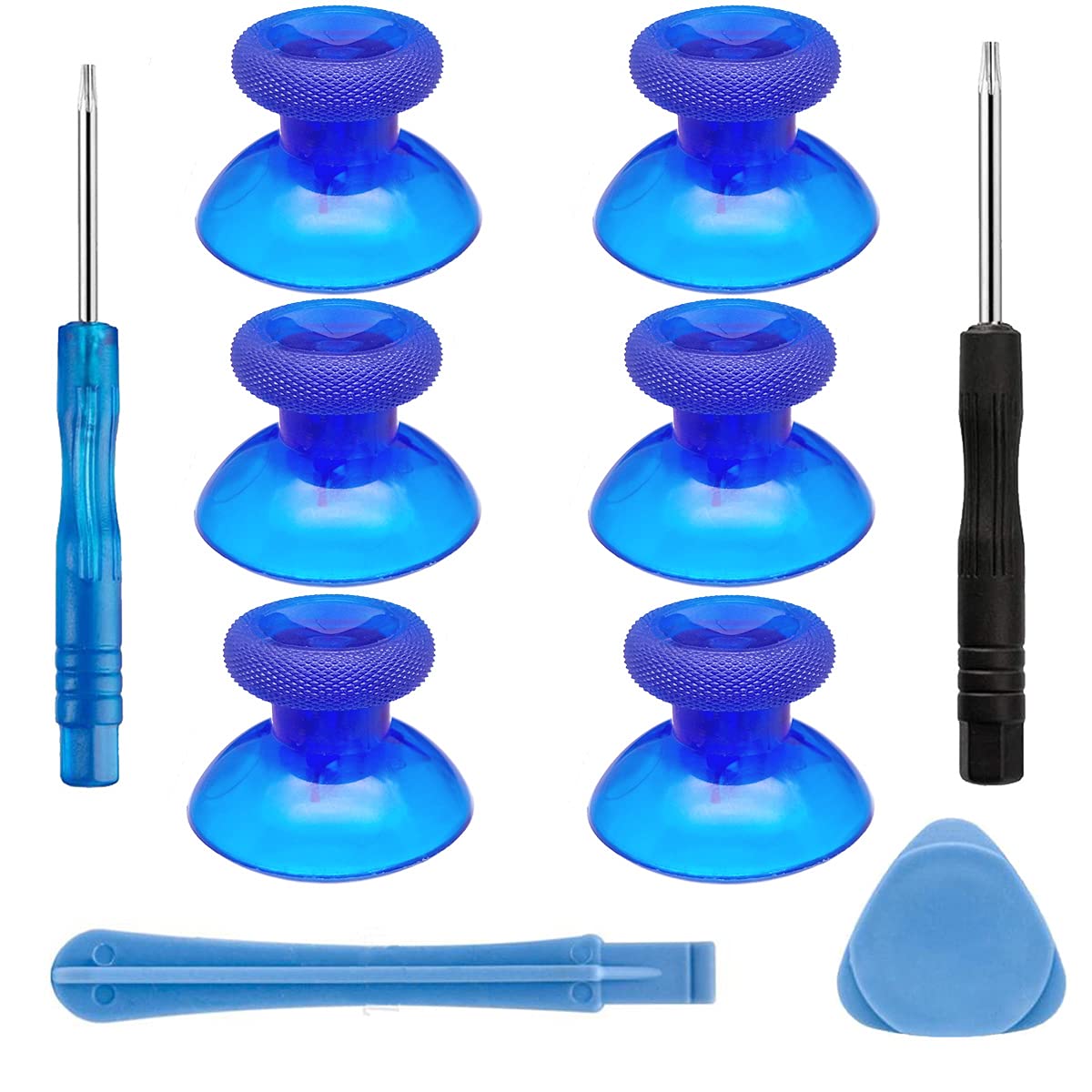 Replacement Thumbsticks,Analog Thumb Sticks Grips for Xbox One Controller - 6PCS (Transparent Blue)