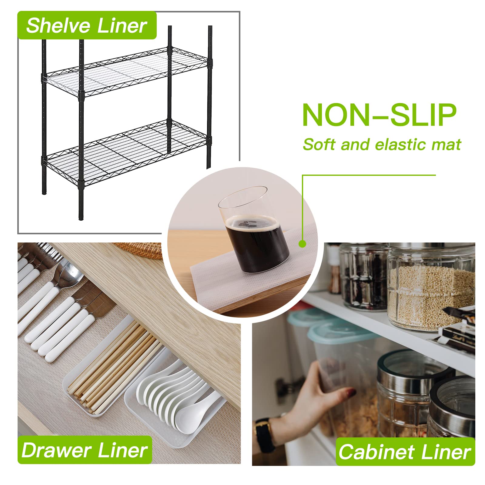 Multifunctional Shelve Liner Easy Cleaning Non-Slip Oil-Proof Cabinet Fridge Liner and Mat for Bar Kitchen Table 1 Roll 12 Inches x 10 FT(Polka Dot)