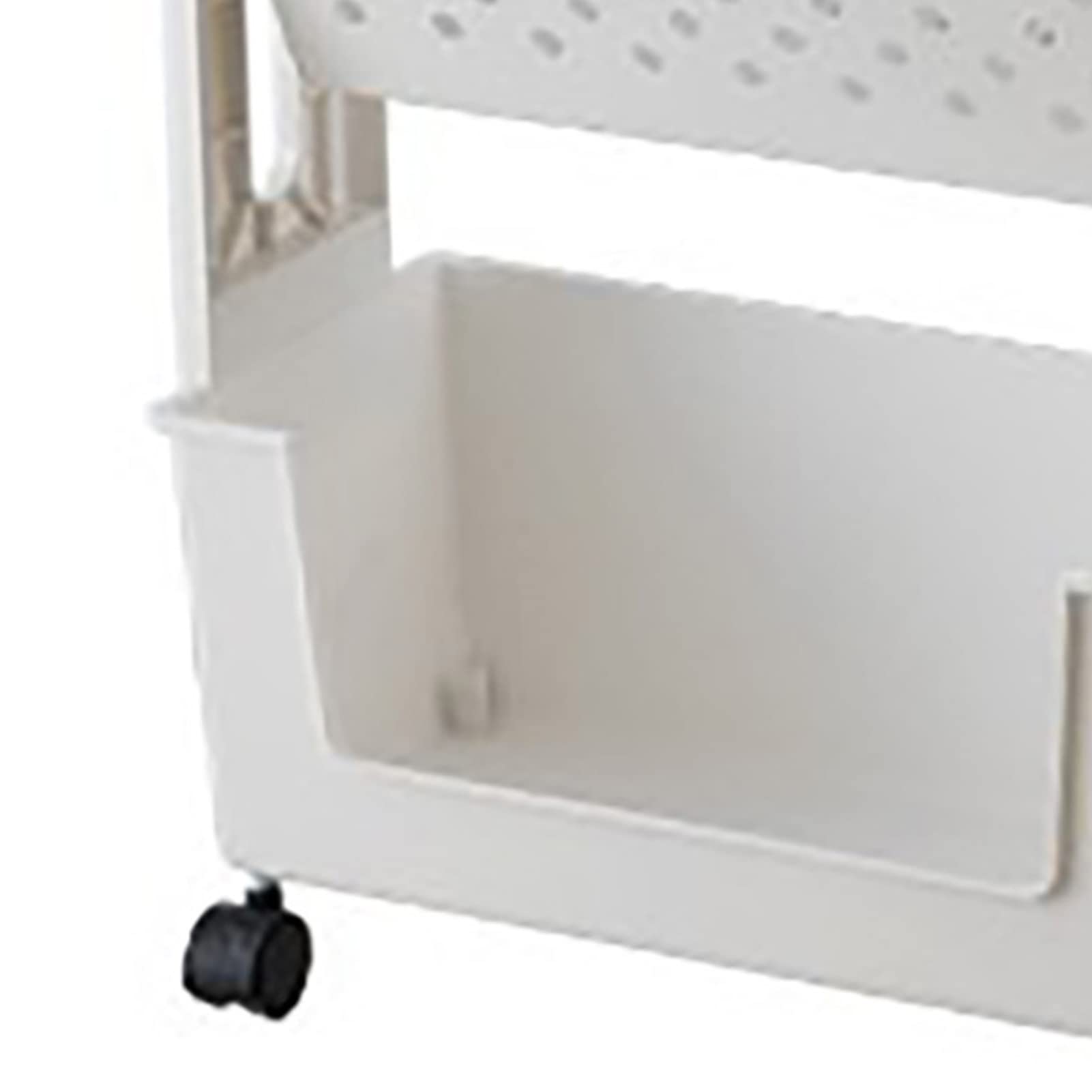 Movable Bookshelf Cart, 5 Tier Metal Rolling Cart, Multifunctional 5 Tier Rolling Cart Storage Organizer with Wheels, Storage Cart for Kitchen, Bathroom, Living Room, Office (White)