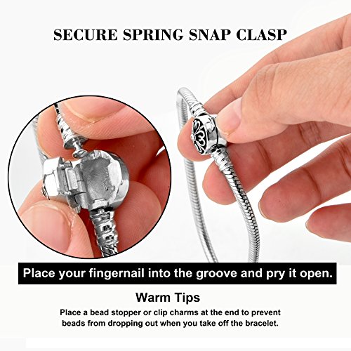 Long Way 925 Sterling Silver Snake Chain Bracelet Basic Charm Bracelets for Teen Girls Women