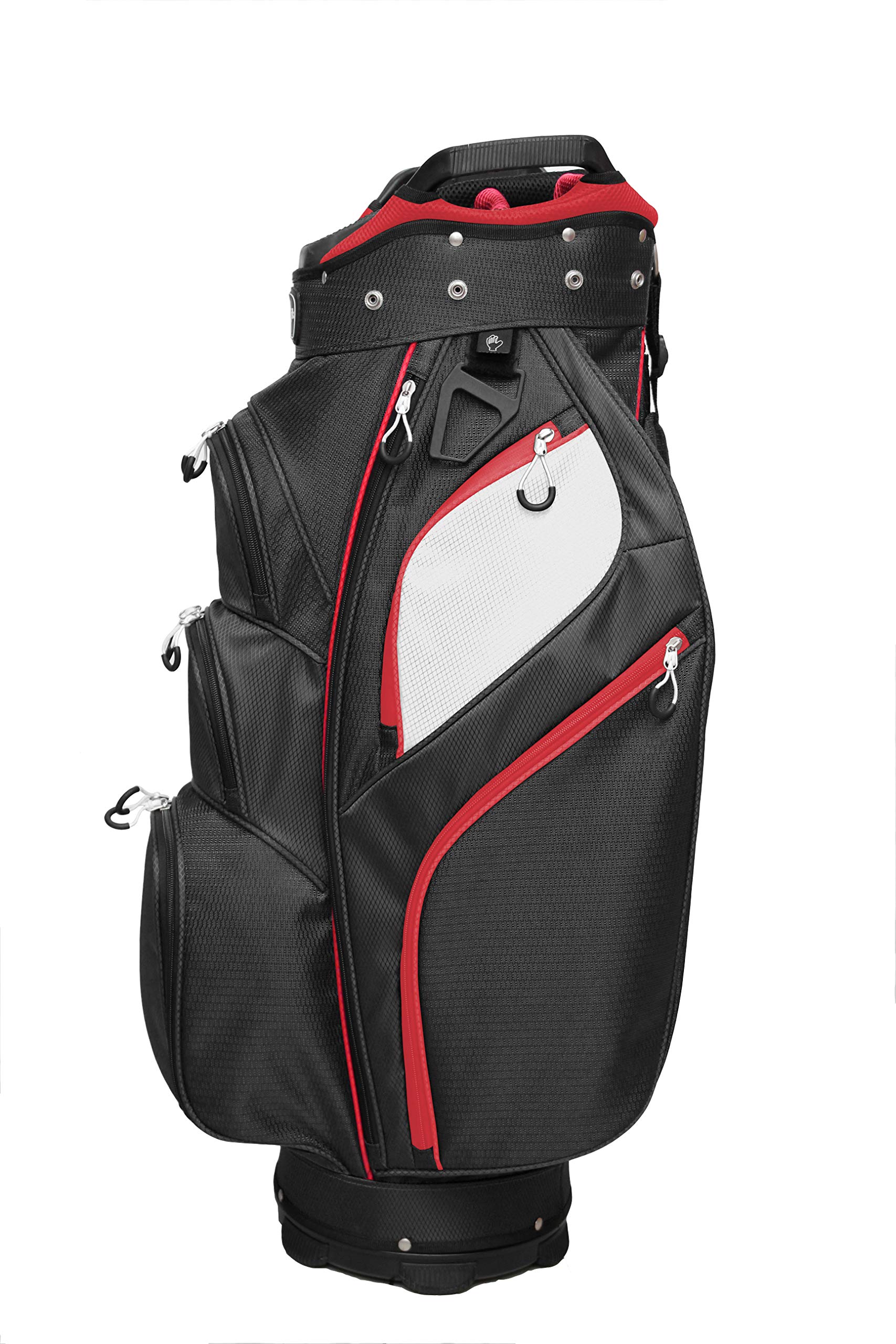 Majek Premium Men's Black Red White Golf Bag 9.5 inch 14-Way Friendly Separator Top with Putter Sleeve