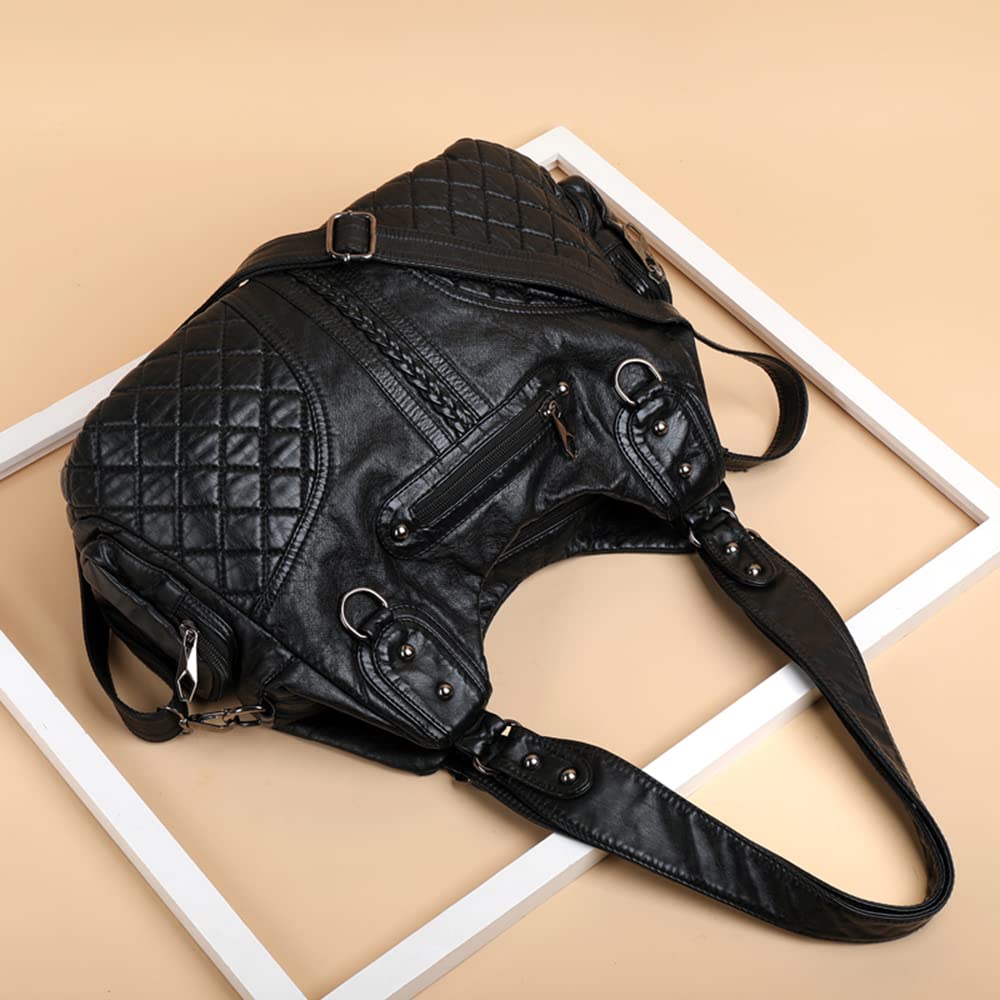 Sfly Women Satchel Shoulder Bag Washed Synthetic Leather Handbag Retro Soft Leather Tote Bag Ladies Hobo bag