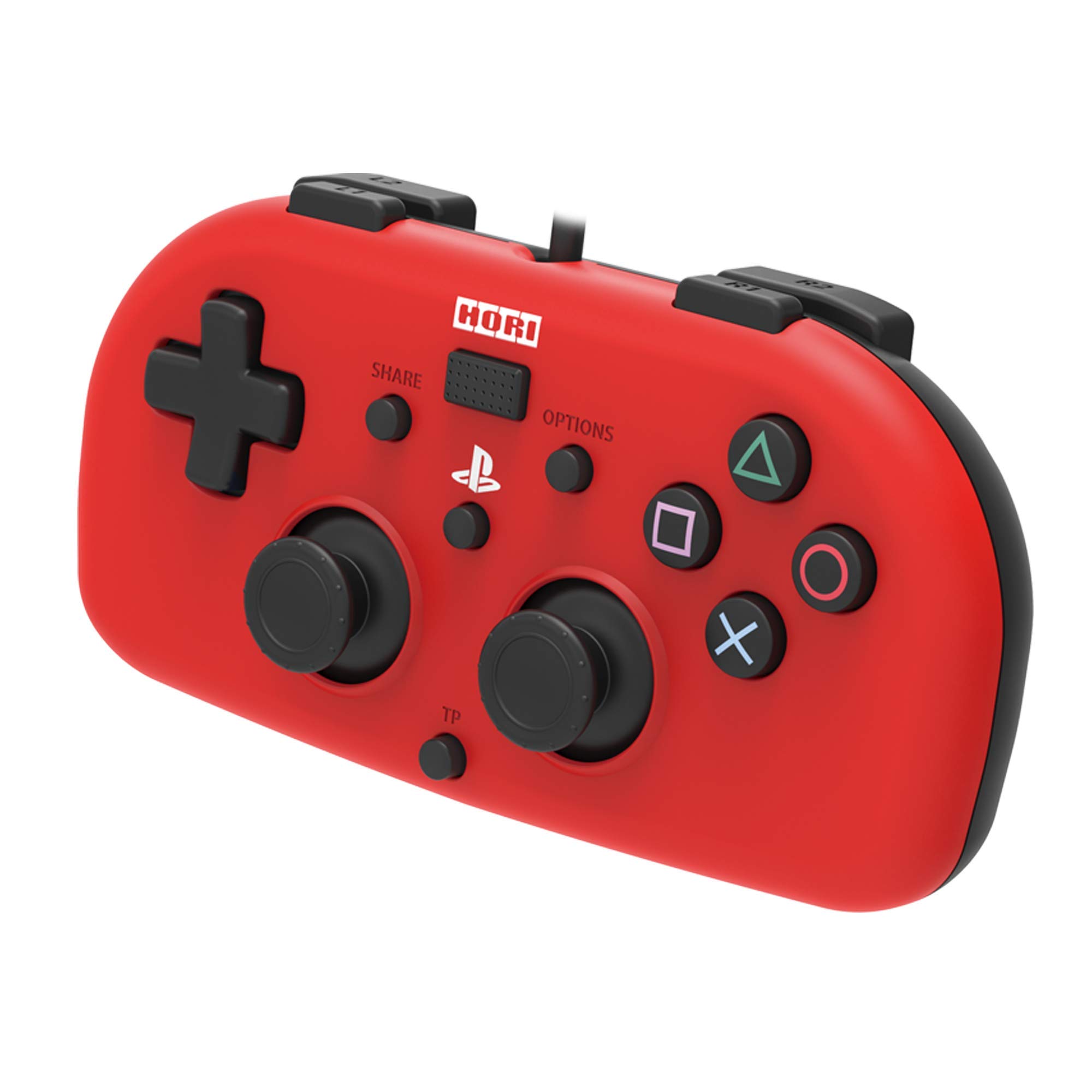 PS4 Mini Wired Gamepad (Red) by HORI - Officially Licensed by Sony (Renewed)