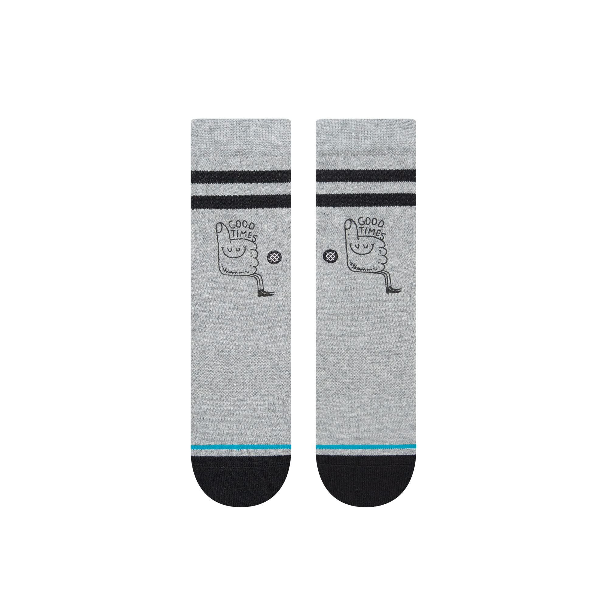 Stance Good Times (Little Kid/Big Kid) Heather Grey LG (2 Little Kid - 5.5 Big Kid Shoe Size)